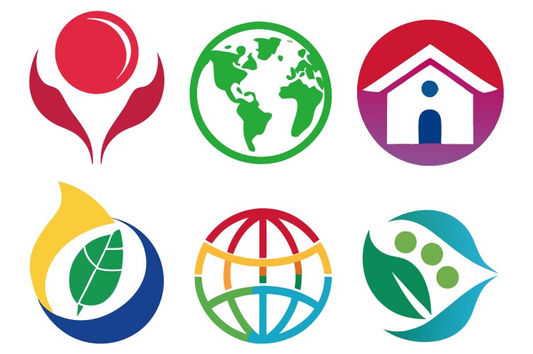 Inclusive education logos set Royalty Free Vector Image