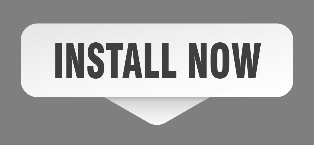 Install now sticker sign Royalty Free Vector Image