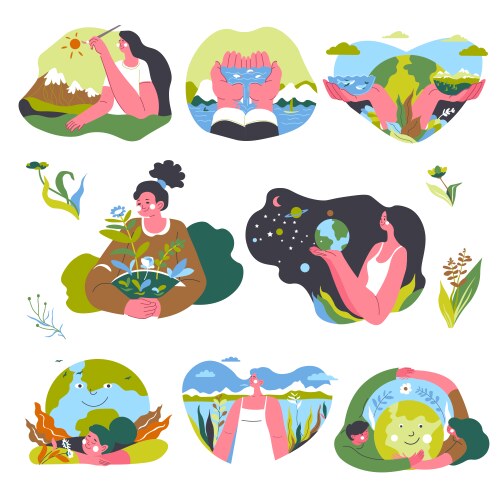 Animals on the planet earth Royalty Free Vector Image