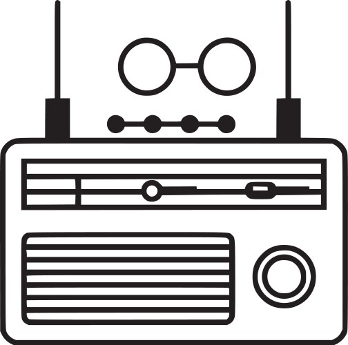 Radio icon technology communication Royalty Free Vector