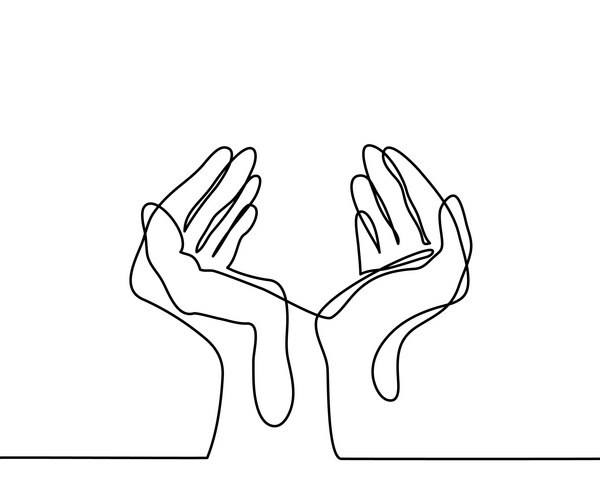 Hands palms together Royalty Free Vector Image