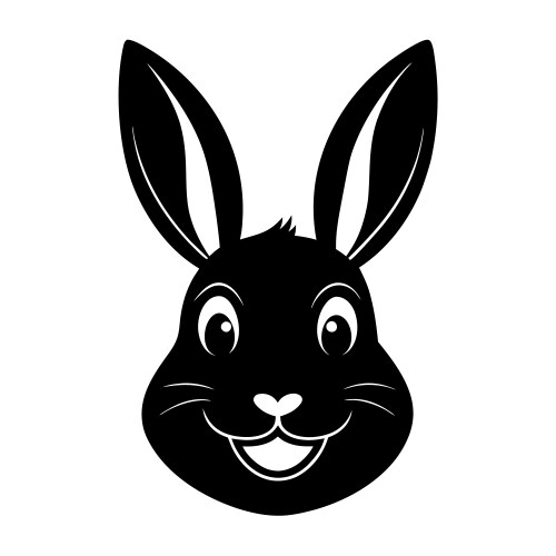 Rabbit head silhouette art Royalty Free Vector Image