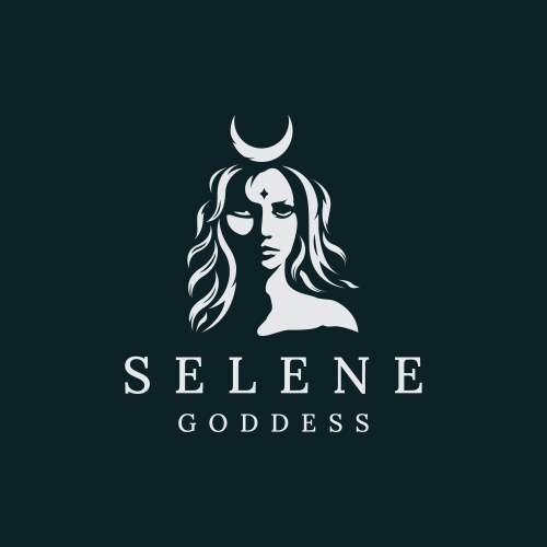 Selene goddess logo design Royalty Free Vector Image