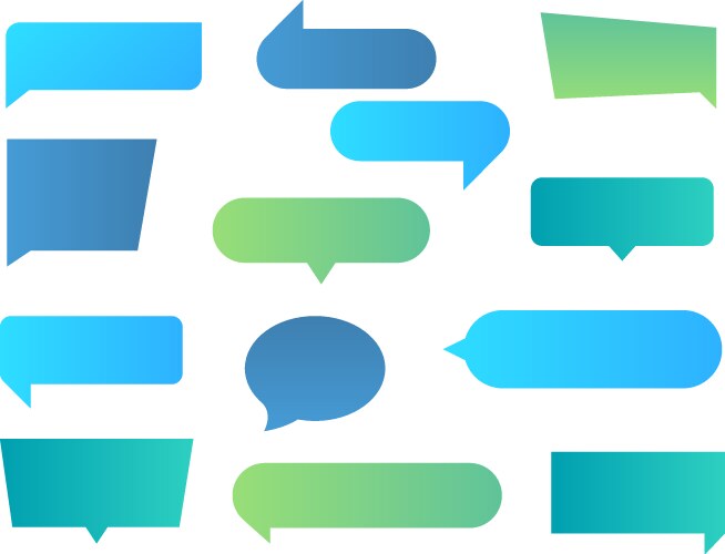 3d speech bubble shapes set Royalty Free Vector Image