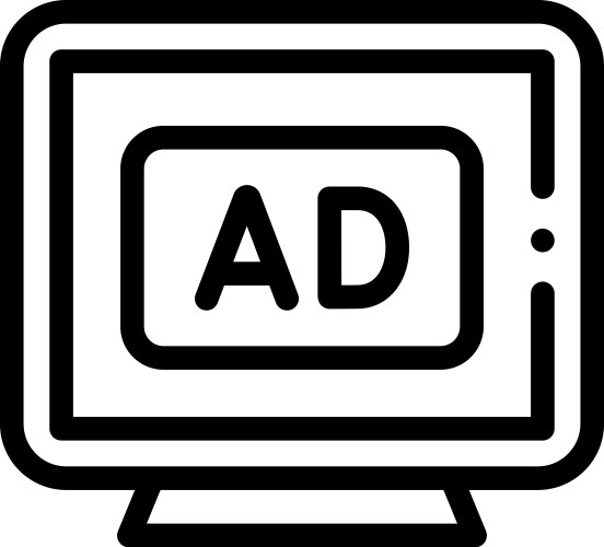 Ad icon thin linear style design isolated Vector Image