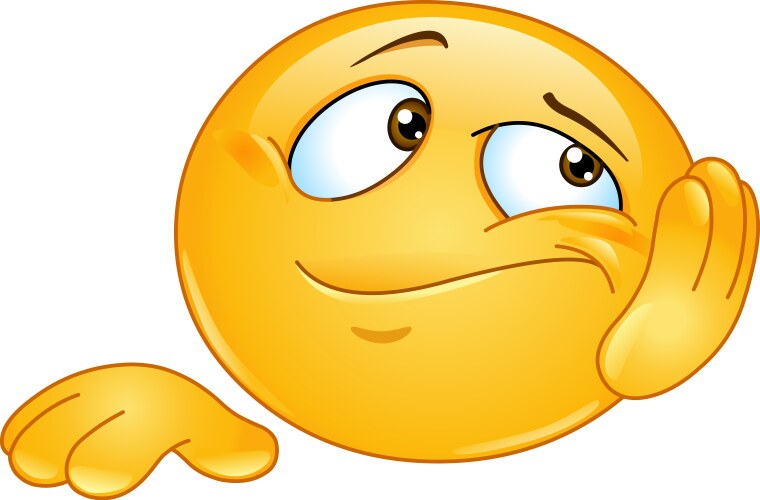 Cartoon annoyed smiley emoticon Royalty Free Vector Image