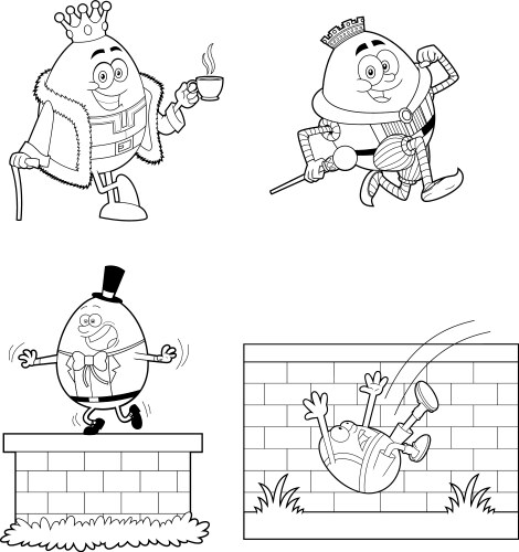 Happy humpty dumpty egg cartoon character Vector Image