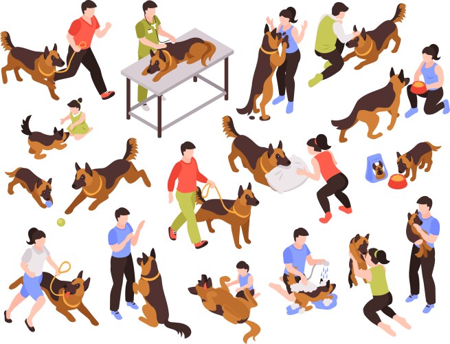 Cute dogs in action wallpaper design Royalty Free Vector