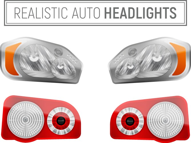 Realistic car headlamp Royalty Free Vector Image