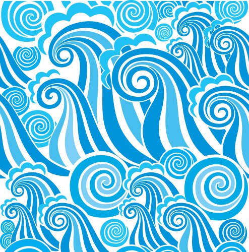 Blue vintage waves Royalty Free Vector Image - VectorStock