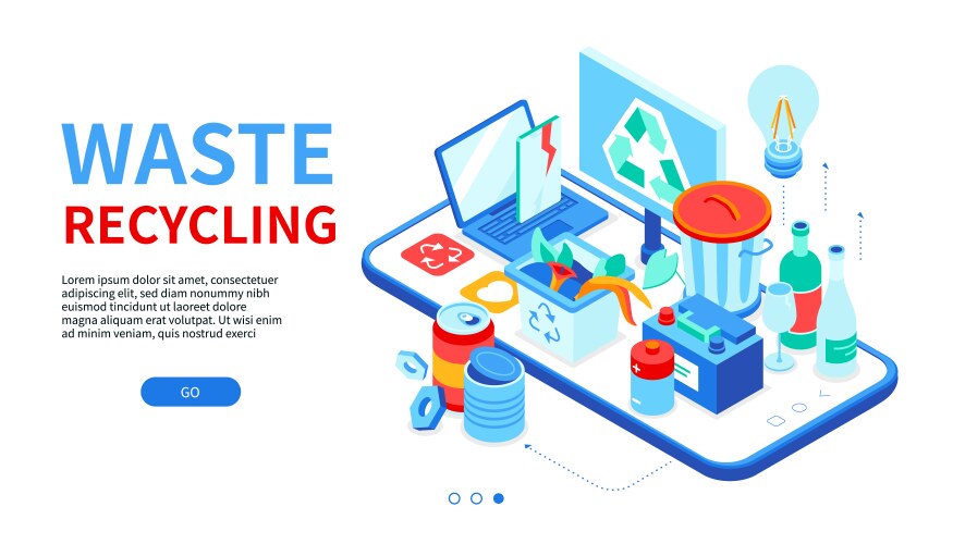 Waste recycling infographic concept Royalty Free Vector