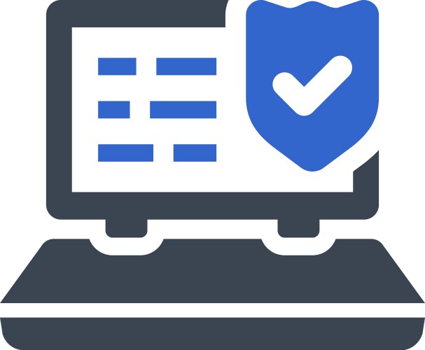 Laptop hypervisor icon Royalty Free Vector Image