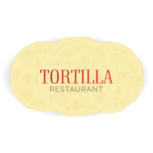 Taco or tortilla restaurant logo Royalty Free Vector Image