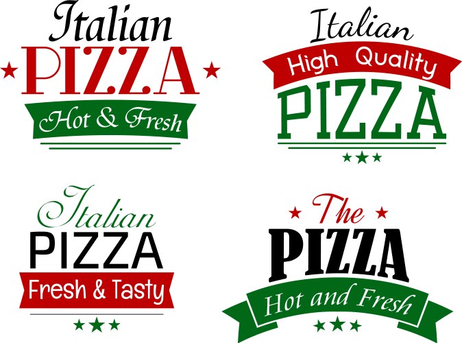 Pizza labels and badges Royalty Free Vector Image