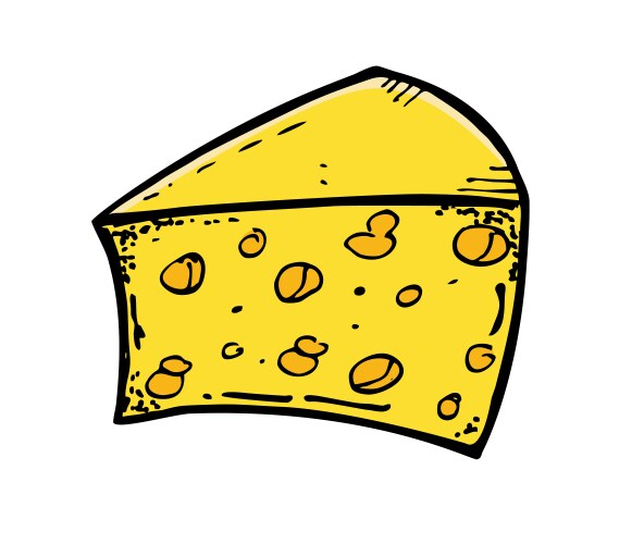 Cute happy smiling cheese Royalty Free Vector Image