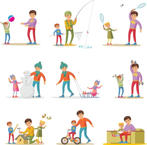 Set of children learning math Royalty Free Vector Image