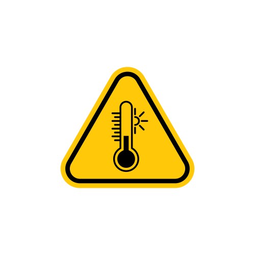 High temperature warning sign icon set caution Vector Image