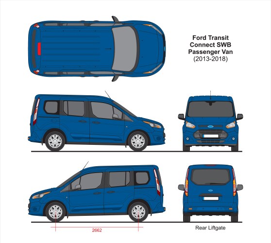 Ford transit connect swb passenger van 2018 Vector Image