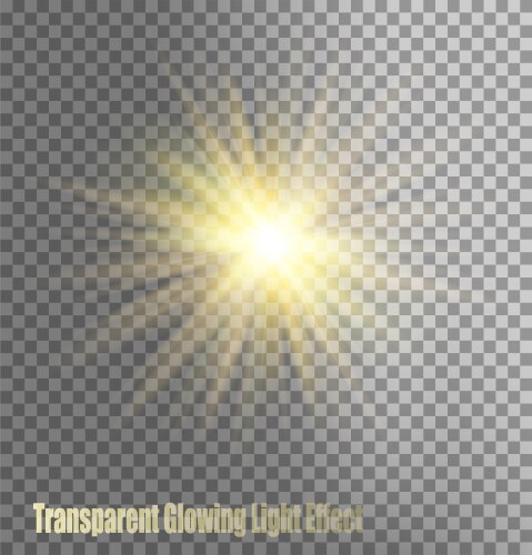 Golden rays on a transparent background Royalty Free Vector