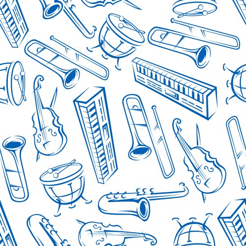 Seamless music background Royalty Free Vector Image