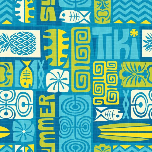 Seamless retro tiki pattern Royalty Free Vector Image