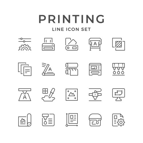 Screen printing elements collection Royalty Free Vector