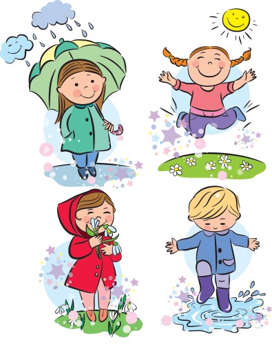 Season clothes winter summer autumn and spring Vector Image