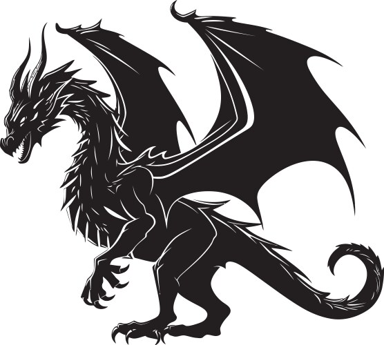 Ancient wyrm infernal dragon iconic emblem winged Vector Image