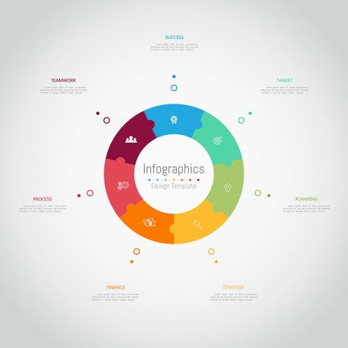 Infographic 7 options design elements Royalty Free Vector
