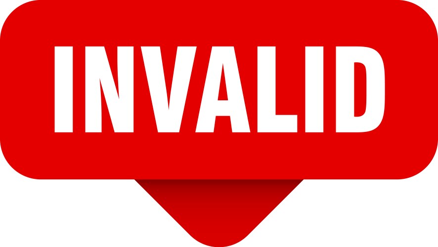 Invalid sticker sign on transparent Royalty Free Vector