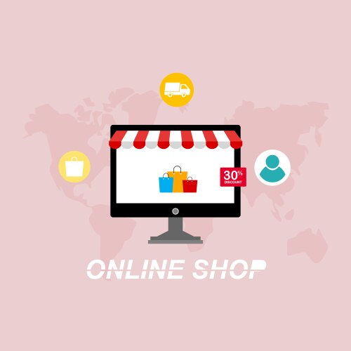 Computer display with design program Royalty Free Vector