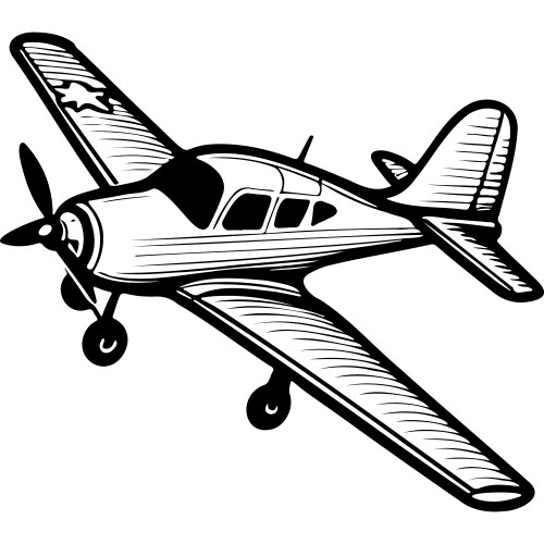 Plane hand drawn line transparent background Vector Image