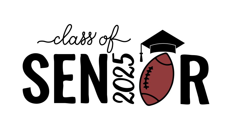 Senior class of 2025 lettering with graduation Vector Image