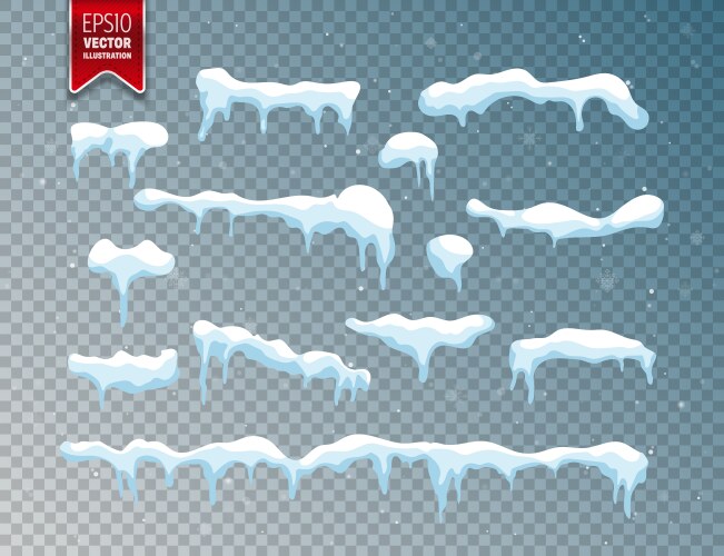 Snow ice cap snowfall with snowflakes winter Vector Image