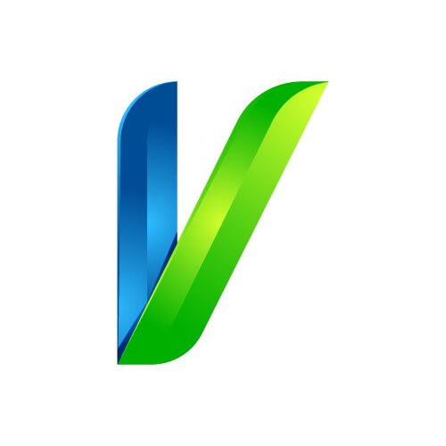 Blue iceberg brand sign colorful 3d volume logo Vector Image