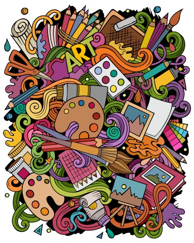 Cartoon doodles art and design Royalty Free Vector Image