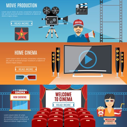 Hollywood cinema movie elements Royalty Free Vector Image