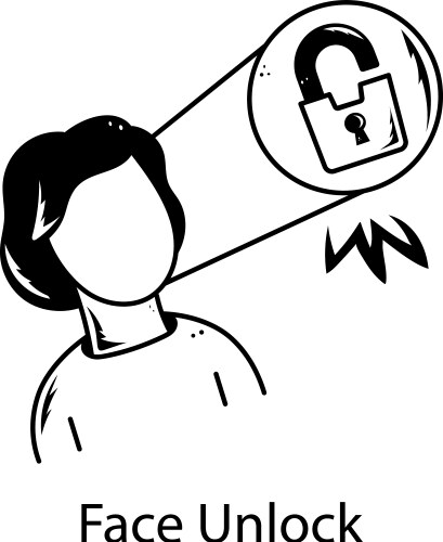 Face unlock Royalty Free Vector Image - VectorStock