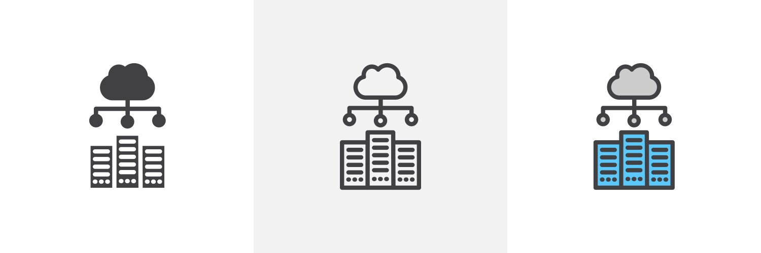 Data center icon set on white background Vector Image