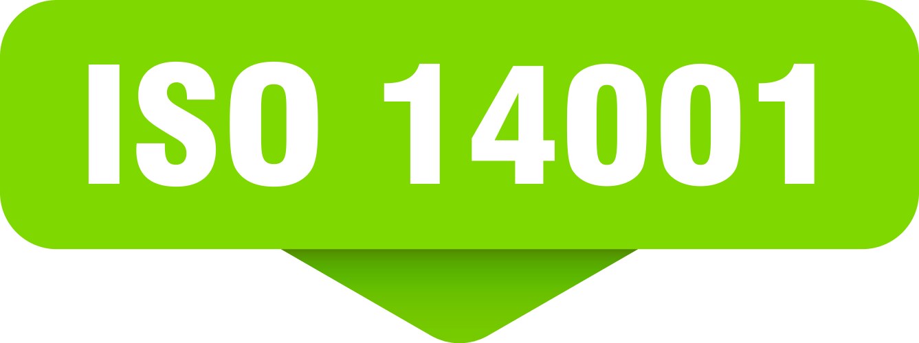 Iso 14001 sticker sign on transparent Royalty Free Vector
