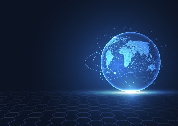 Global network connection world map point Vector Image