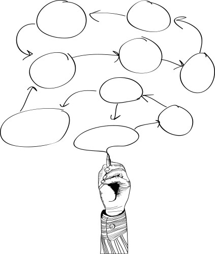 Big flow chart empty scheme Royalty Free Vector Image