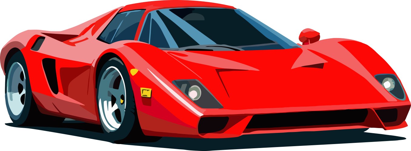 Red hot european style sports-car cartoon Vector Image