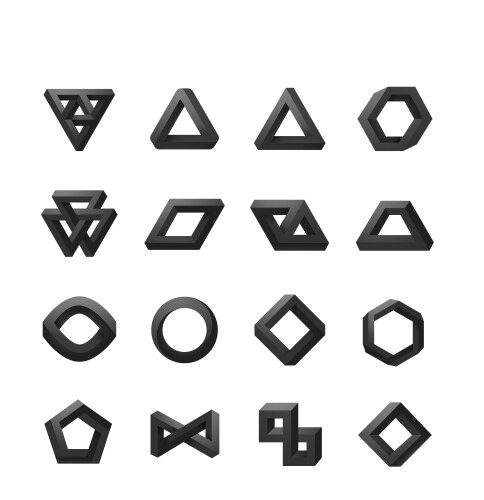 Impossible shapes optical objects Royalty Free Vector Image