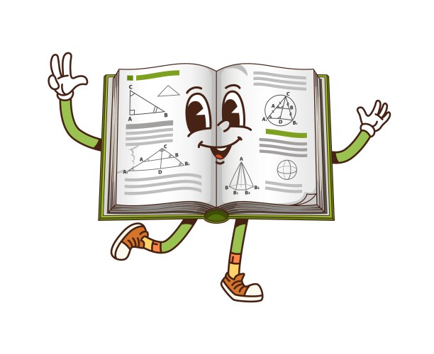 Cartoon textbook character with pointer teacher Vector Image