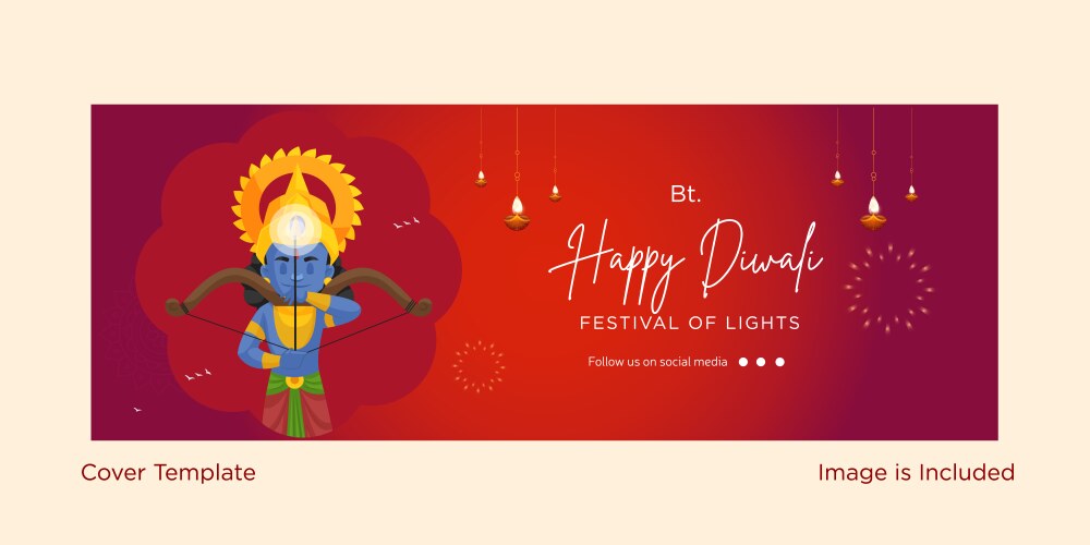 Diwali festival poster with flying lanterns Vector Image