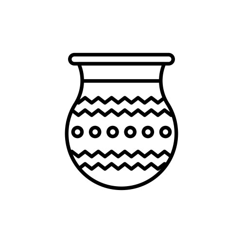 Indian pot icon set kitchen clay symbol mud Vector Image