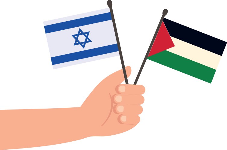 Israel and palestine peace design Royalty Free Vector Image