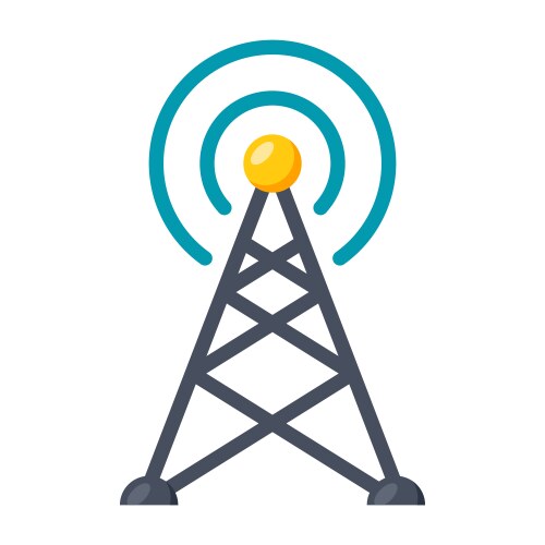 Cellular communication satellite tower isolated Vector Image