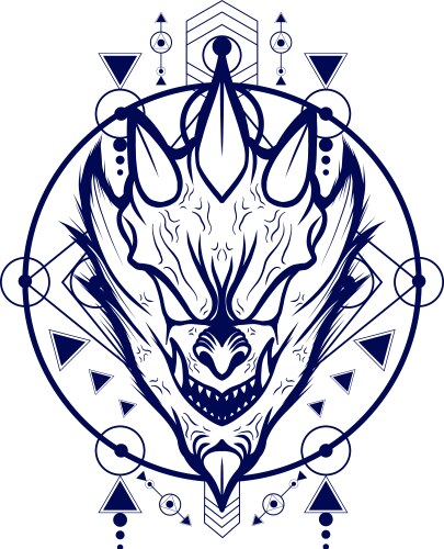 Devil sacred geometry in white background Vector Image